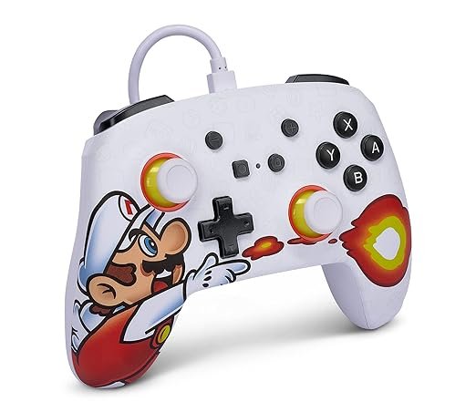 Nintendo Switch Power A Enhanced Wired Controller- Fireball Mario ...